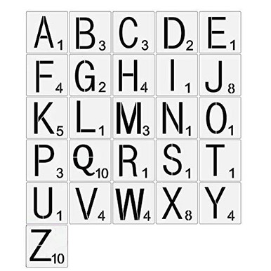 Scrabble Style Tile Stencil Letters - Mylar Stencil Template for Tile ...