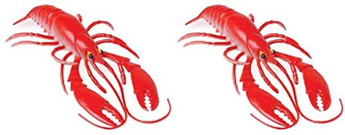 2 - RED Realistic Plastic Lobsters Decorations 10 inch - Luau Nautical ...