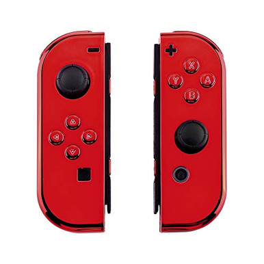 eXtremeRate Chrome Red Joycon Handheld Controller Housing with Full Set ...