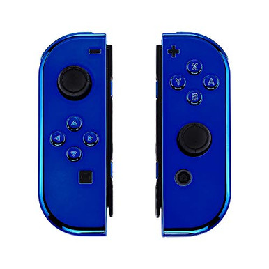 eXtremeRate Chrome Blue Joycon Handheld Controller Housing with Full ...