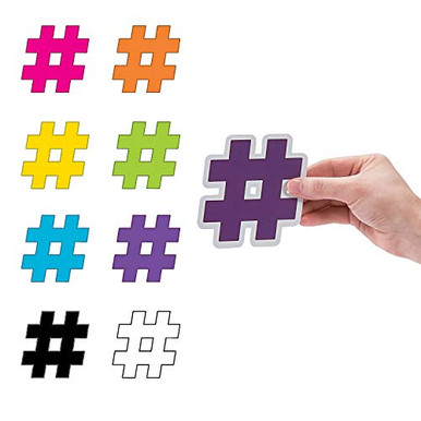 Fun Express 4" Hashtag Bulletin Board Accents - 48 Pieces - Educational ...