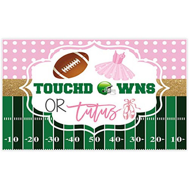 Allenjoy 5X3ft Touchdowns or Tutus Gender Reveal Backdrop Boy or Girl ...