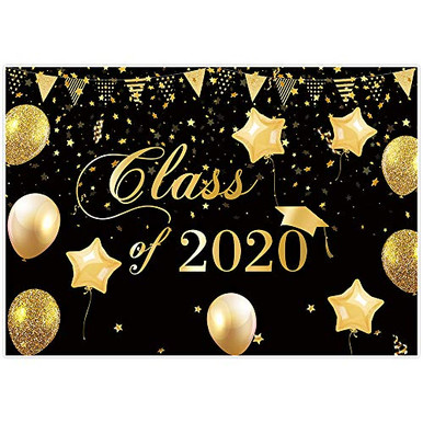 Allenjoy Class of 2020 Congrats Grad Black Golden Backdrop Congratulate ...