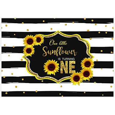 Allenjoy Our Little Sunflower is Turning One Theme Backdrop for Boys ...