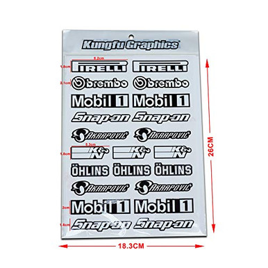 Kungfu Graphics Motocross Sponsor Logos Racing Sticker Sheet Universal ...