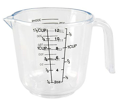 HOME-X Big Number Clear Plastic Measuring Cup with Handle and Pour Spout 1 12 Cups ...