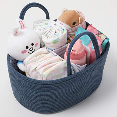 Cotton Rope Caddy with Removable Divider, Nursery Storage Organizer ...