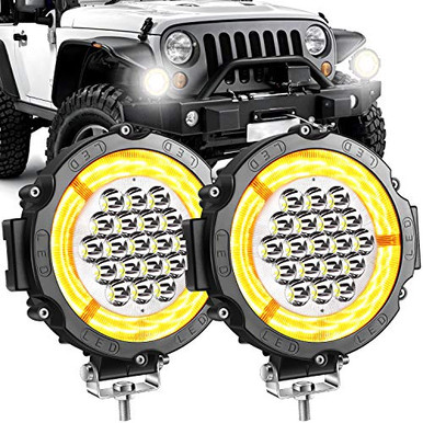 Yorkim 6" Led Round Angel Eye Light Bar LED Pods Off Road LED Light Bar ...