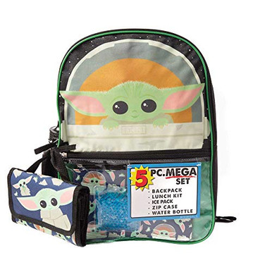 Star Wars Mandalorian Baby Yoda Backpack Set for Kids 16 inch 5 Piece ...