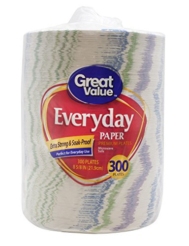 Great Value Everyday Premium Paper Plates 8 58 300 Count ...