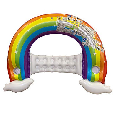 SIENON Float Rainbow Pool Lounger Inflatable Chair Floats with 2 Cup ...