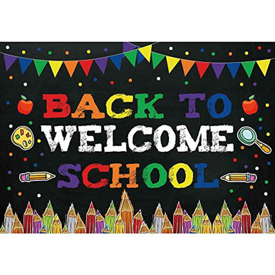 Haboke 7x5ft Soft Fabric Back to School Theme Party Backdrop ...