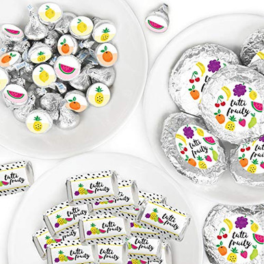 Big Dot of Happiness Tutti Fruity - Mini Candy Bar Wrappers Round Candy ...