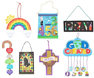 Religious Christian Craft Kits Set - Creation Banner Pray Sign Cross ...