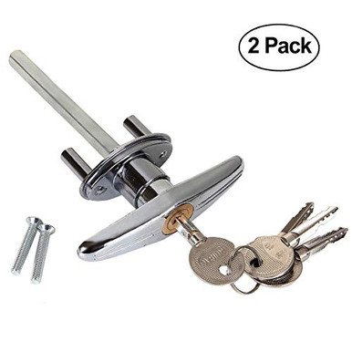 2 Pack T-Handle Lock kit Shed Door Lock Matching Set Garage Door Lock T ...