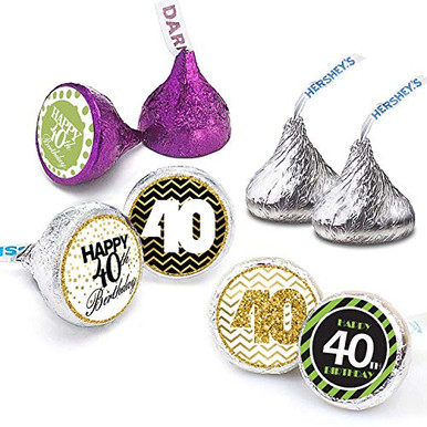 Happy 40th Birthday Stickers For 40 Years Old Party Decoration ...