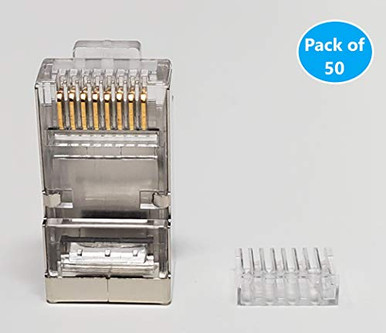 Micro Connectors Cat 6 Modular Shielded Plug Stranded Wire 50U with ...