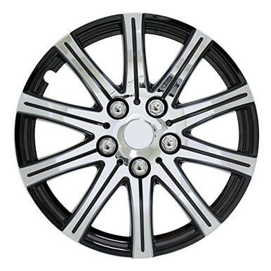 Pilot Automotive WH528-15SE-BX Universal Fit Black and Silver 10-Spoke ...