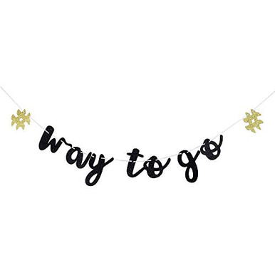 Way To Go Banner - Black Grad Banner - Graduation Party DecorationsHigh ...