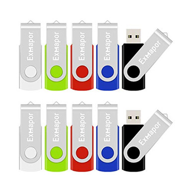 10 Pack Exmapor USB Flash Drive 32GB Bulk USB Drive Swivel Thumb Drive ...