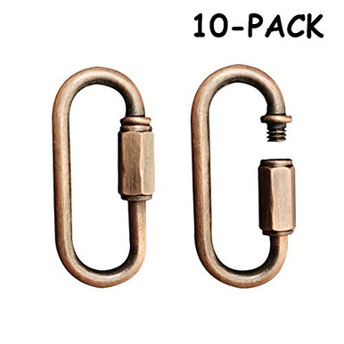 CUFEAL 10- Pack Heavy Duty D Shape Chain Locking M4 4MM Chain Quick ...