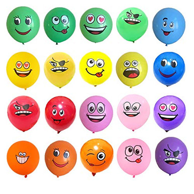 100 Pieces 12 Inches Latex Smiley Face Party Balloons Different Color ...