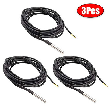 TWTADE 3Pcs 3M Temperature Sensors Waterproof Stainless Steel ...