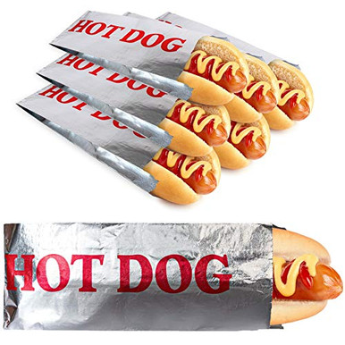 Stock Your Home Hot Dog Wrappers 200 Count - Aluminum Foil Hot Dog ...