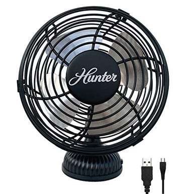 Hunter Personal Retro USB Fan Matte Black 4 inch - Warehousesoverstock