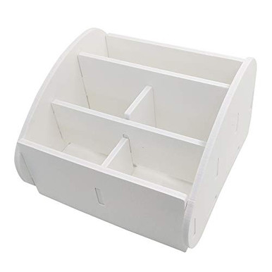 5 Compartments Remote Control Organizer, SourceTon White PVC TV Remote ...