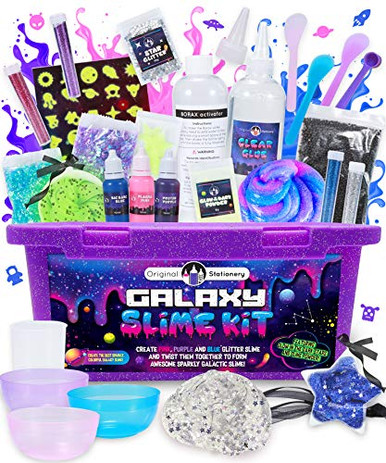 Original Stationery Galaxy Slime Kit with Glow in The Dark Stars Slime ...