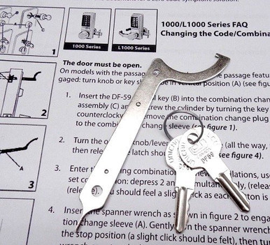 KABA UNICAN SIMPLEX COMBINATION CODE CHANGE TOOL INSTRUCTIONS DF59 KEYS ...
