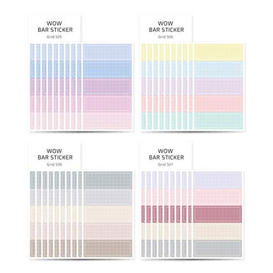 Monolike Wow Bar Sticker Grid B Set - Mini Size Cute Stickers Square ...