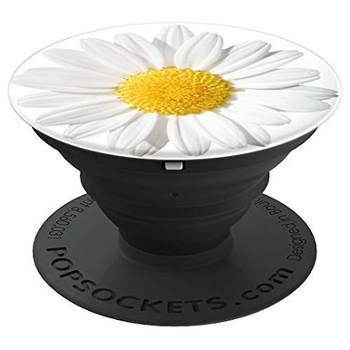 Cute White Daisy Flower Yellow So Pretty On White Background PopSockets ...