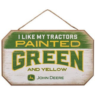 Open Road Brands I Like My Tractors Green and Yellow John Deere Hanging ...