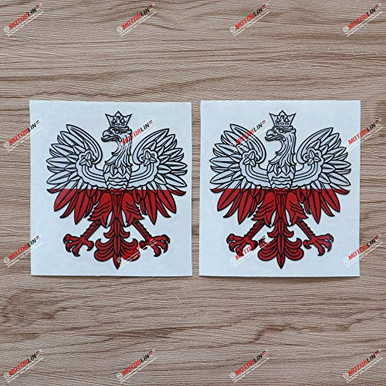 2X Reflective 4 Poland Polish Eagle Decal Sticker Polska Polski White ...