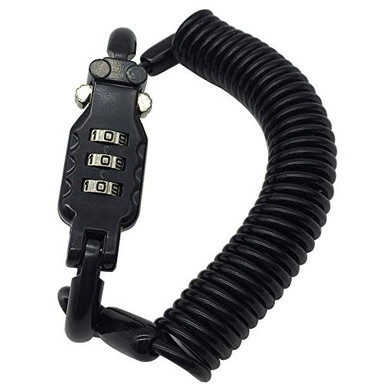 Helmet Lock Cable Caribeaner Lock Motorcycle Security PIN Locking Chain ...
