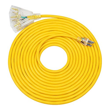 DEWENWILS 25 FT 143 Gauge IndoorOutdoor Tri-Tap Extension Cord Splitter ...