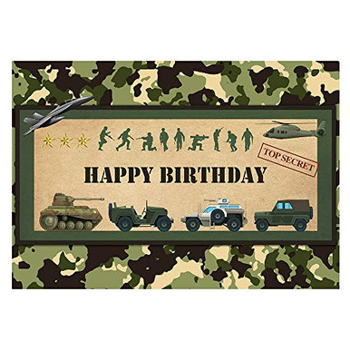 Funnytree Happy Birthday Army Soldier Theme Party Backdrop for Boys ...