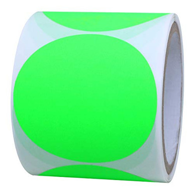 Hybsk Fluorescent Green Labels 3 inch Round Color Coding Dots Stickers ...