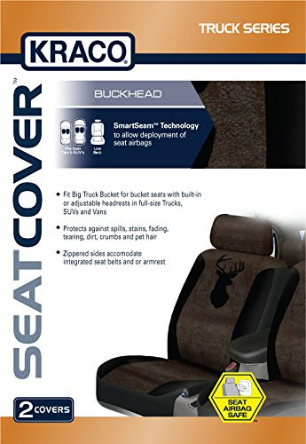 Kraco 805545 Universal Fit 2-Piece Low Back Truck Buck Head Seat Cover ...
