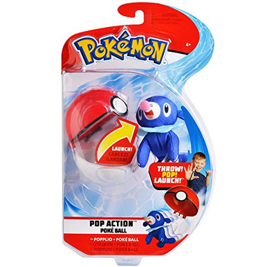 Pokemon Pop Action Poké Ball Launcher, Comes with Launching Poplio Mini ...