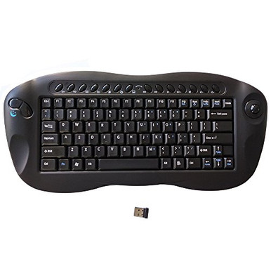 GOEASILY 2.4GHz Portable QWERTY Wireless Optical Trackball Keyboard Air ...