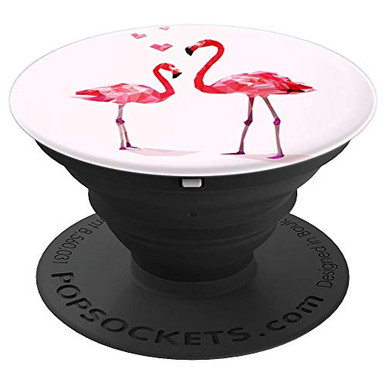 Cute Pink Flamingo Pop Socket Heart Art PopSockets Grip and Stand for ...