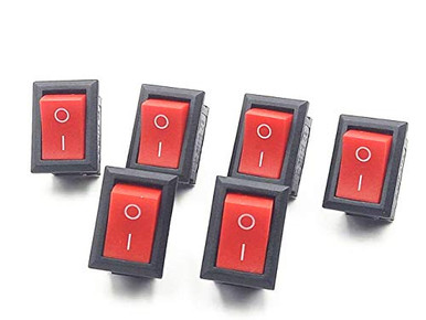 20 pcs x Red Button 2 Pole SPST ON-Off Mini Boat Rocker Switch 10A/125V ...