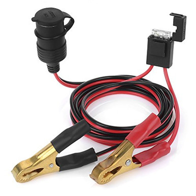 Jtron 12V Adapter Plug Socket with Battery Clamp Battery Terminal Clip ...