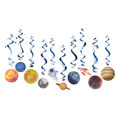 Solar System Hanging Swirl Decorations Outer Space Party Planet Party ...