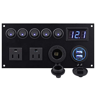 Cllena Dual USB Charger Socket 42A 12V Power Outlet LED Voltmeter Dual ...