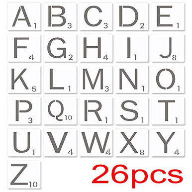 FOGAWA 5 Inch Scrabble Letters Stencil Wall Decor Stencils Tile Letters ...