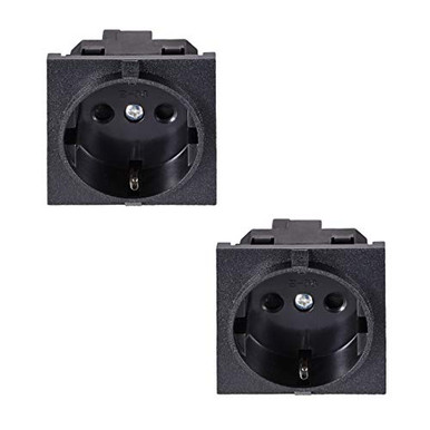 uxcell Panel Mount Outlet Adapter 250V AC 16A 3 Pins Power Socket Right ...